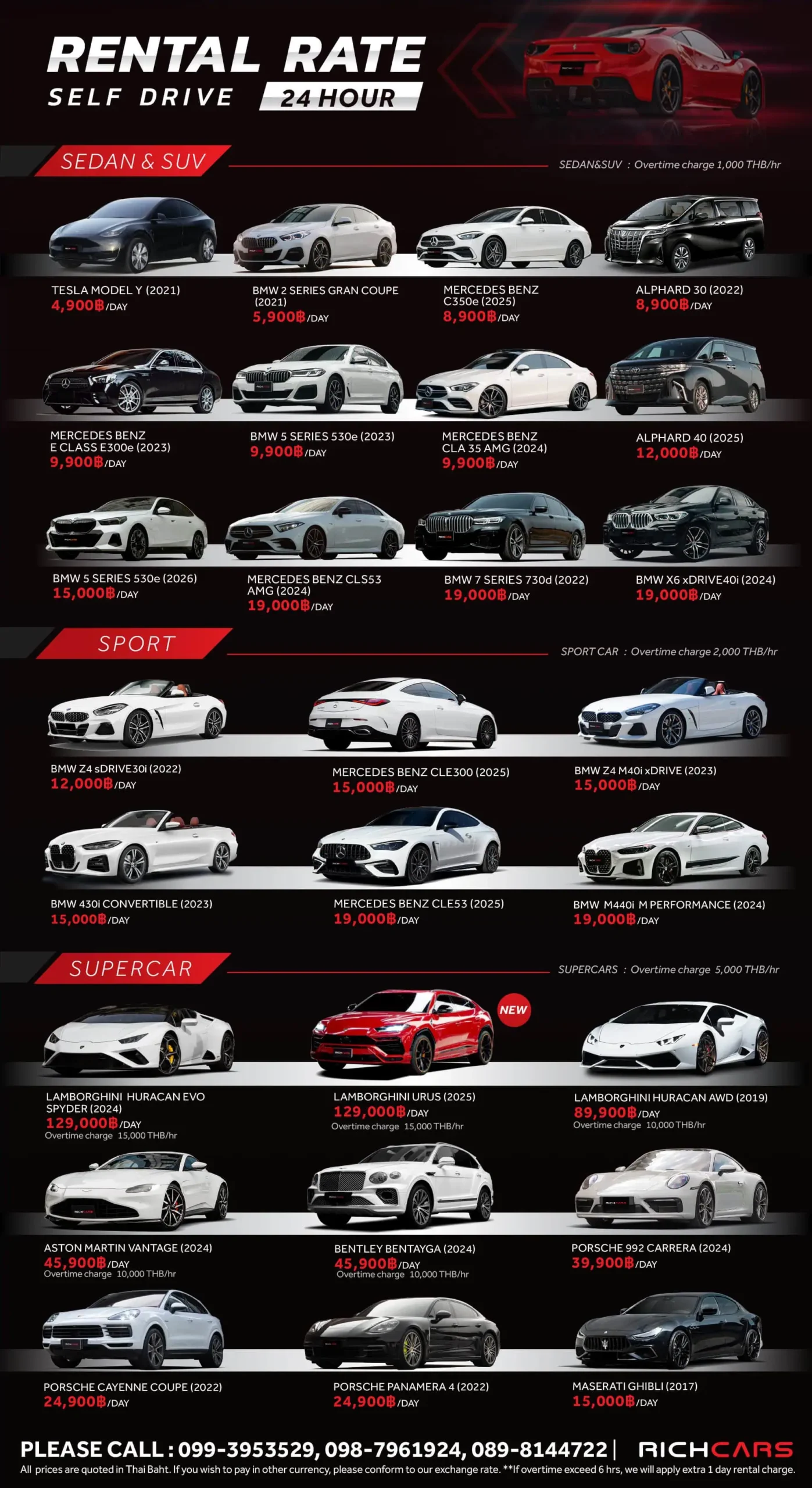 Luxury Car Rental & Supercar Rental in Bangkok - Richcars Thailand